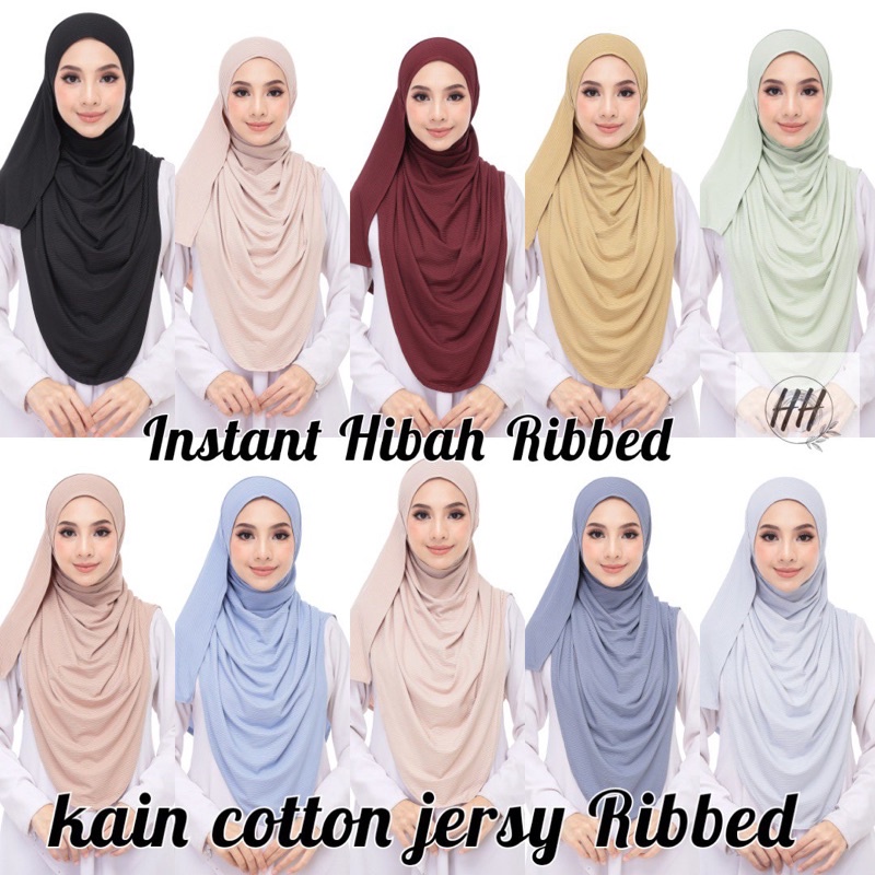 BORONG - INSTANT SHAWL COTTON RIBBED JERSEY (1 MUKA) | Shopee Malaysia