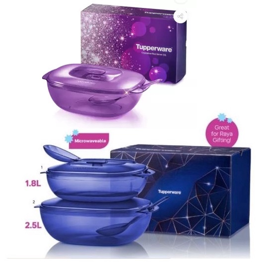 Tupperware Royale Blue Crystalline Serveware Set 1.8L 1pc & 2.5L 1pc OR ...