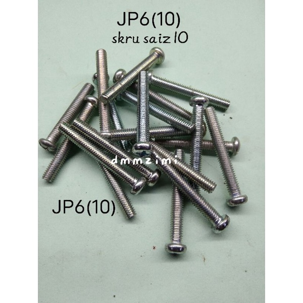 skru saiz jp m6(10)/saiz benang 10/kepala skru bunga/15pcs. | Shopee ...