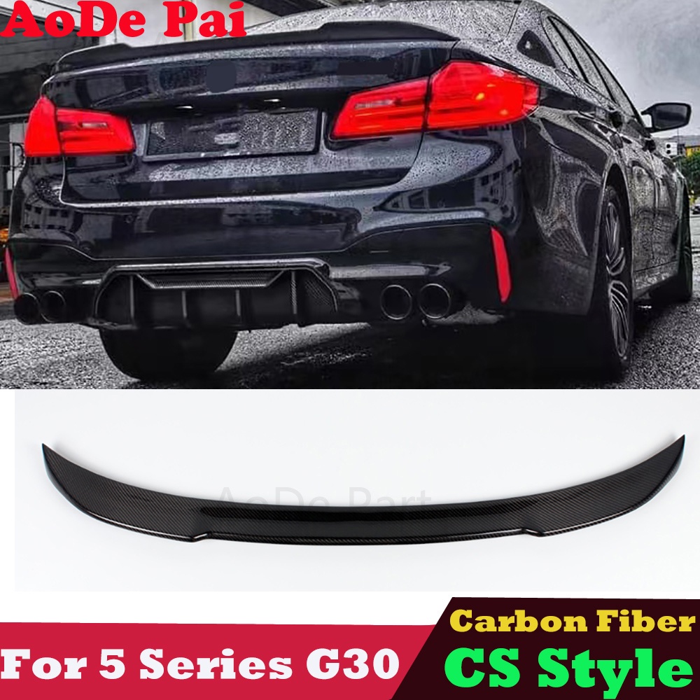 CS Style Carbon Fiber Ducktail Rear Boot Lip Spoiler for BMW 5 Series ...