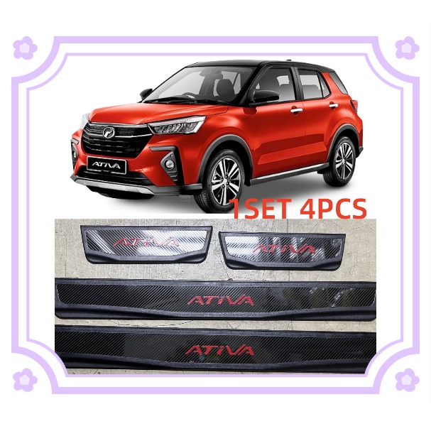 Perodua Ativa CARBON Series Stainless Steel Door Side Step Side Sill ...
