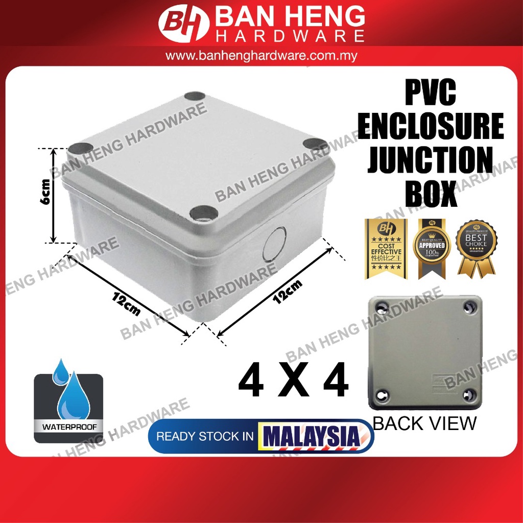 PVC ENCLOSURE JUNCTION BOX (WATERPROOF) 4x4 | Shopee Malaysia