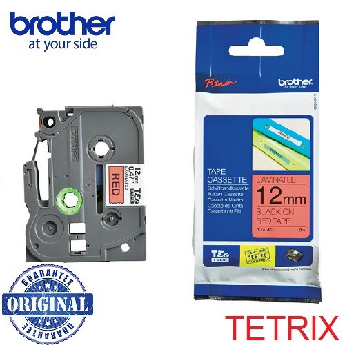 Brother Original TZe-431 Black on Red 12mm Genuine Laminated Tape ...
