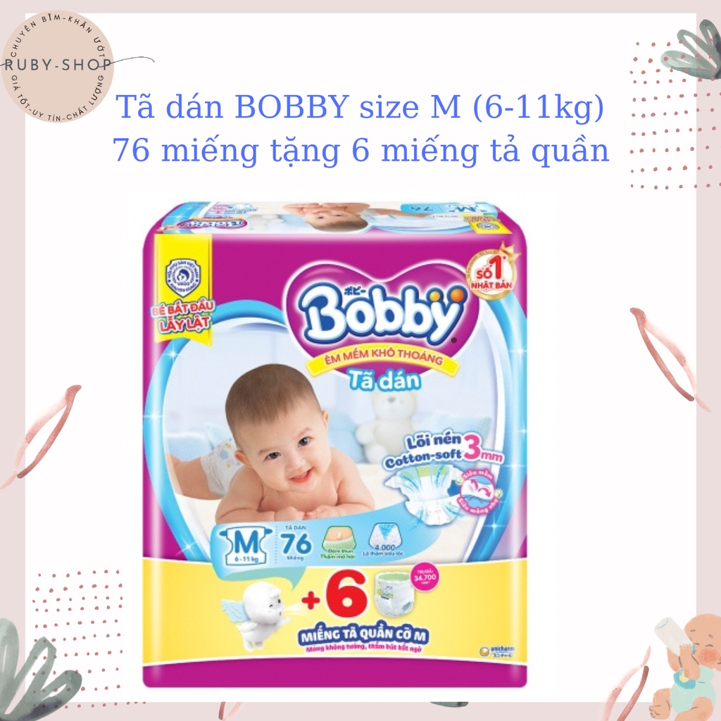 New model bobby diapers size M 76 pieces with 6 free pieces, bobby ...