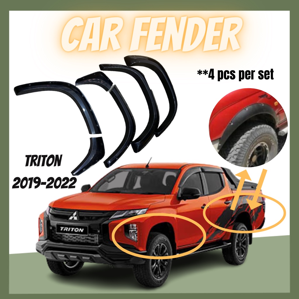 Mitsubishi Triton 2019-2022 4Pcs Car Fender Flares Extra Wide Body ...