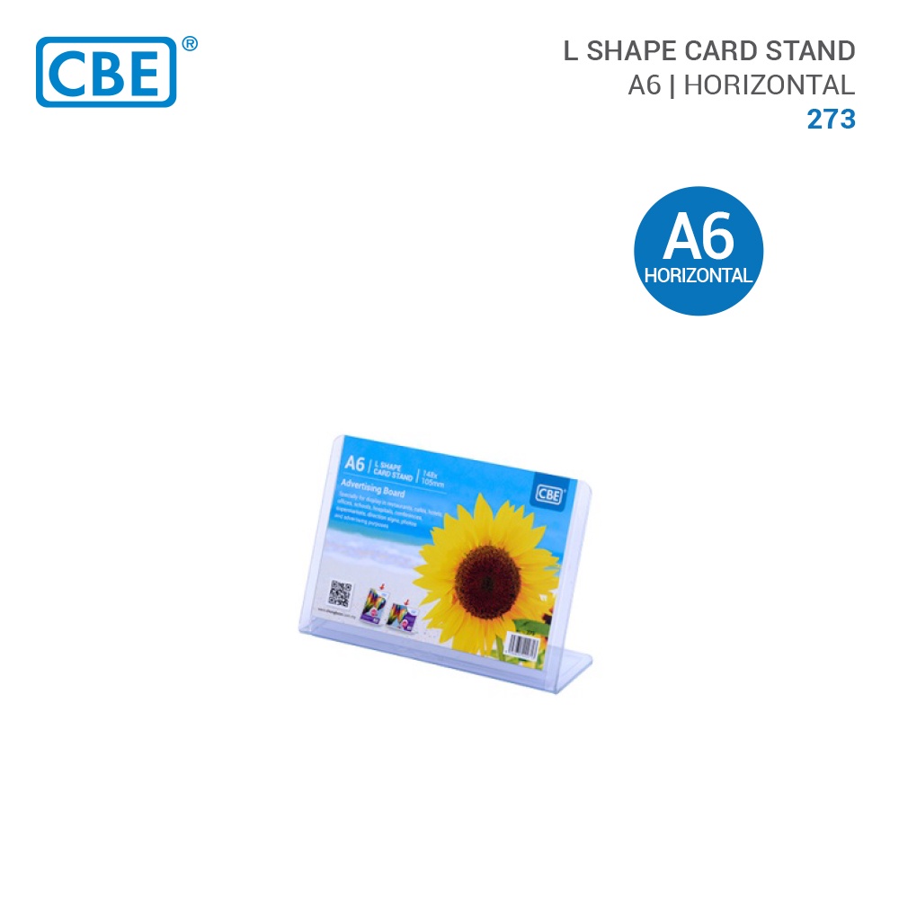 CBE A6 L-Shape Acrylic Card Stand/ Display Stand/ Menu Stand 273 ...