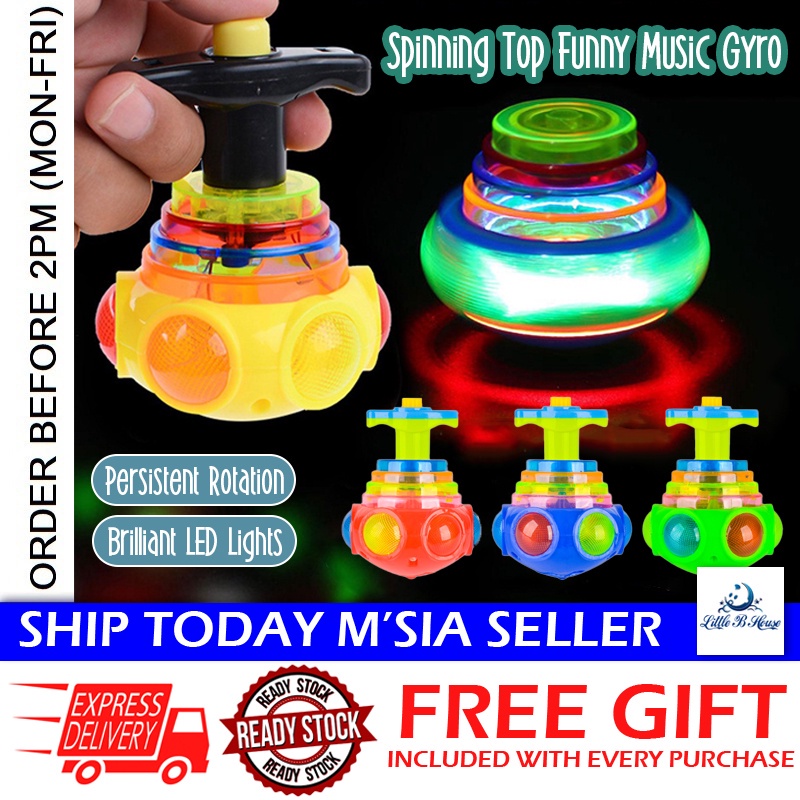 [Little B House] LED Light Shiny Toy Spinning Gyroscope Spinner Fidget ...