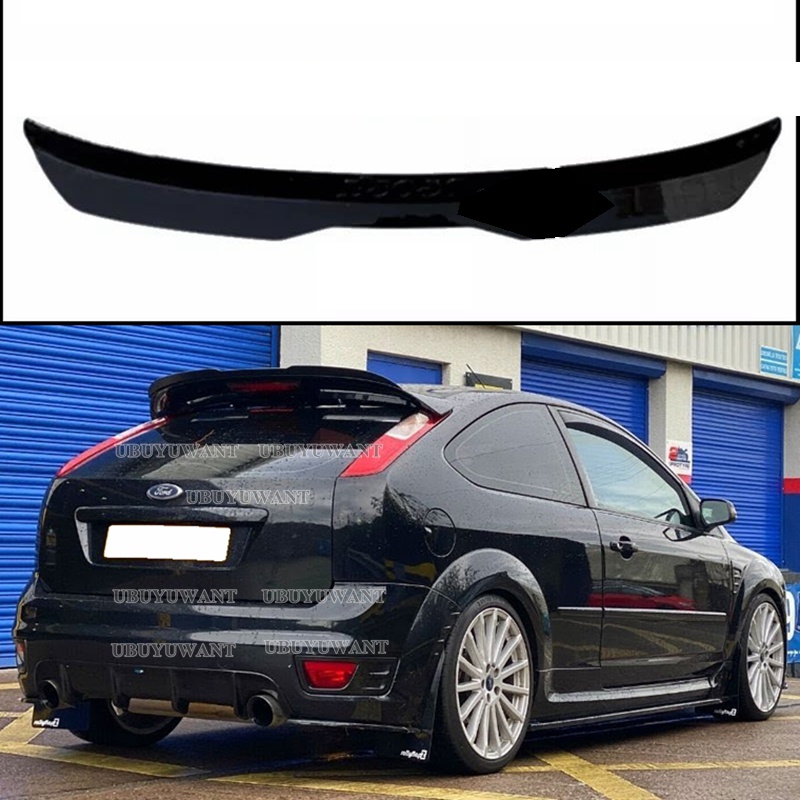 Black/Carbon Fiber Look Car Rear Roof Lip Spoiler For FORD FOCUS MK2 ST ...