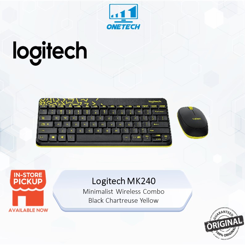 Logitech MK240 Nano Wireless Keyboard + Mouse Combo (Black/White ...