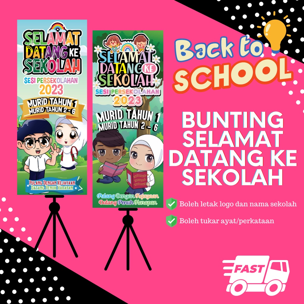 Bunting Selamat Kembali ke Sekolah Back To School Streamer Backdrop | Shopee Malaysia