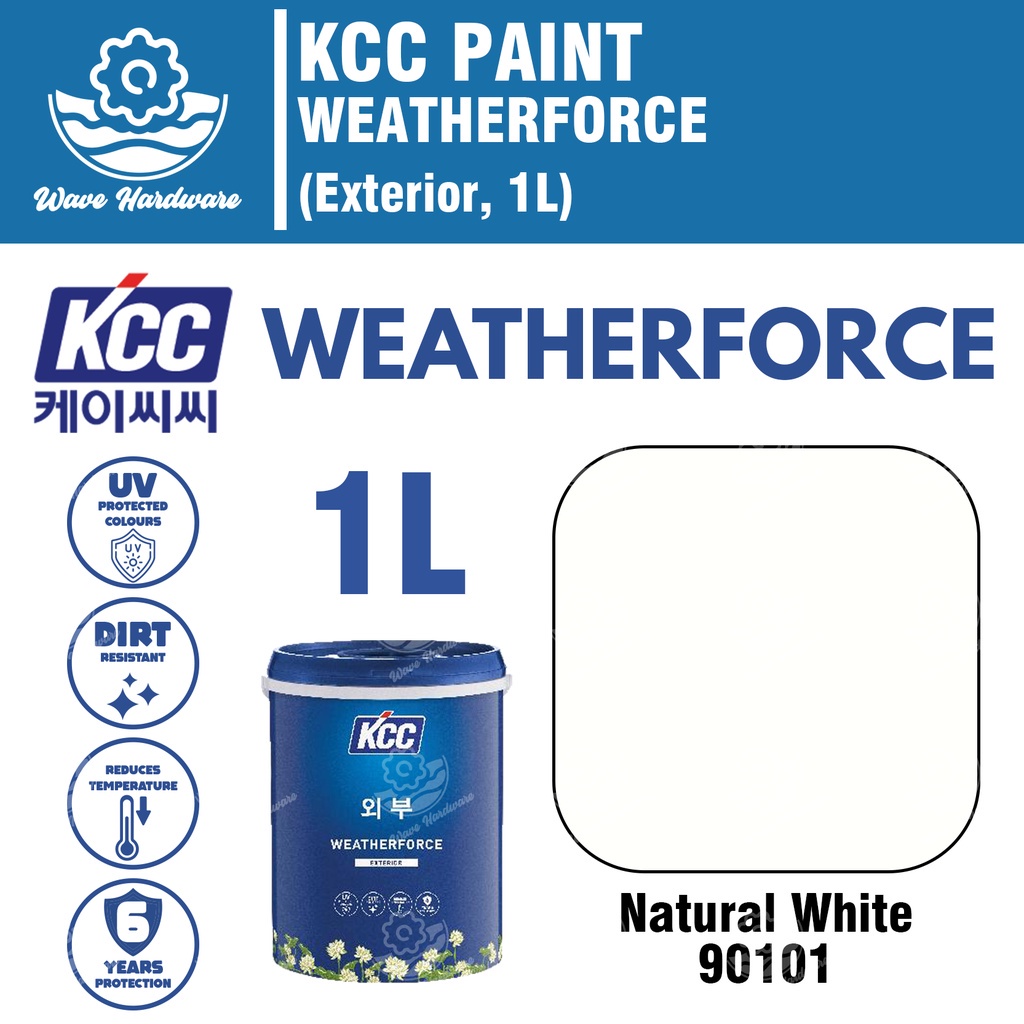 KCC PAINT Weatherforce (90101 [Natural White], Exterior Paint, 1L ...