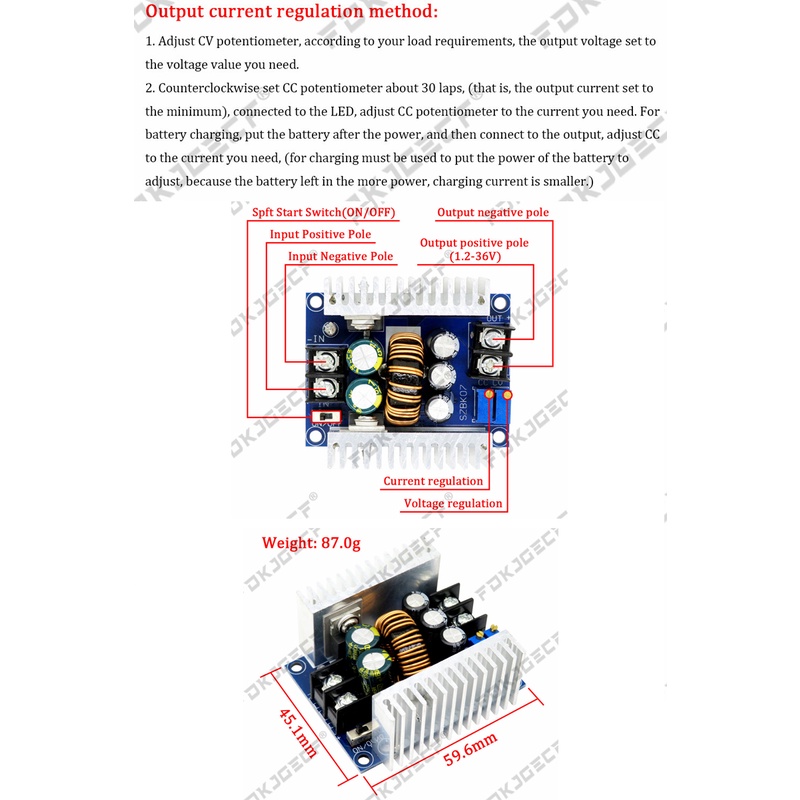 DC DC 150W Boost Converter / 9A 300W Step Down Buck Converter Power ...