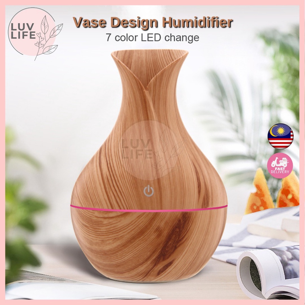 LUV LIFE Air Humidifier Air Purifier Wood Grain Vase Design ...
