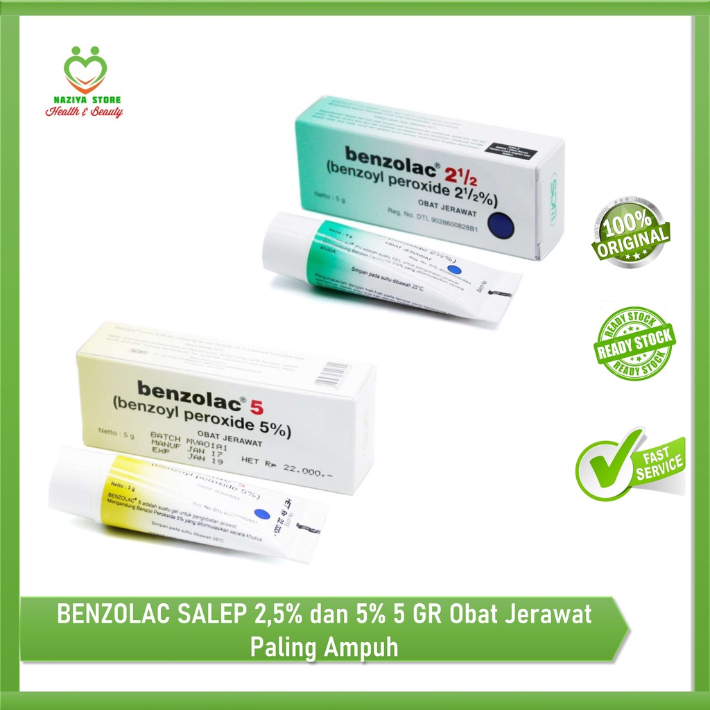 Benzolac Ointment 2.5% And 5% 5 GR The Most Powerful Acne Medicine ...
