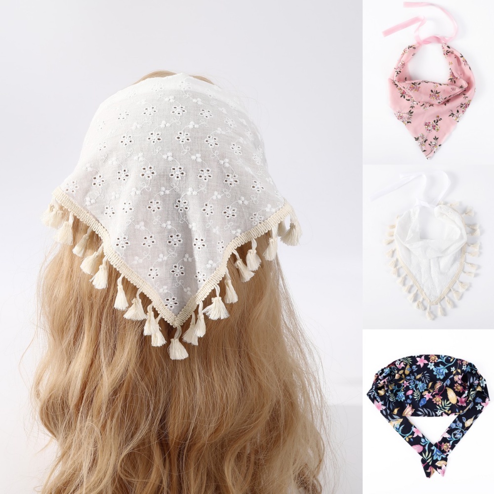 New Butterfly Fringe Triangle Headband Cloth Printed Triangle Headband ...