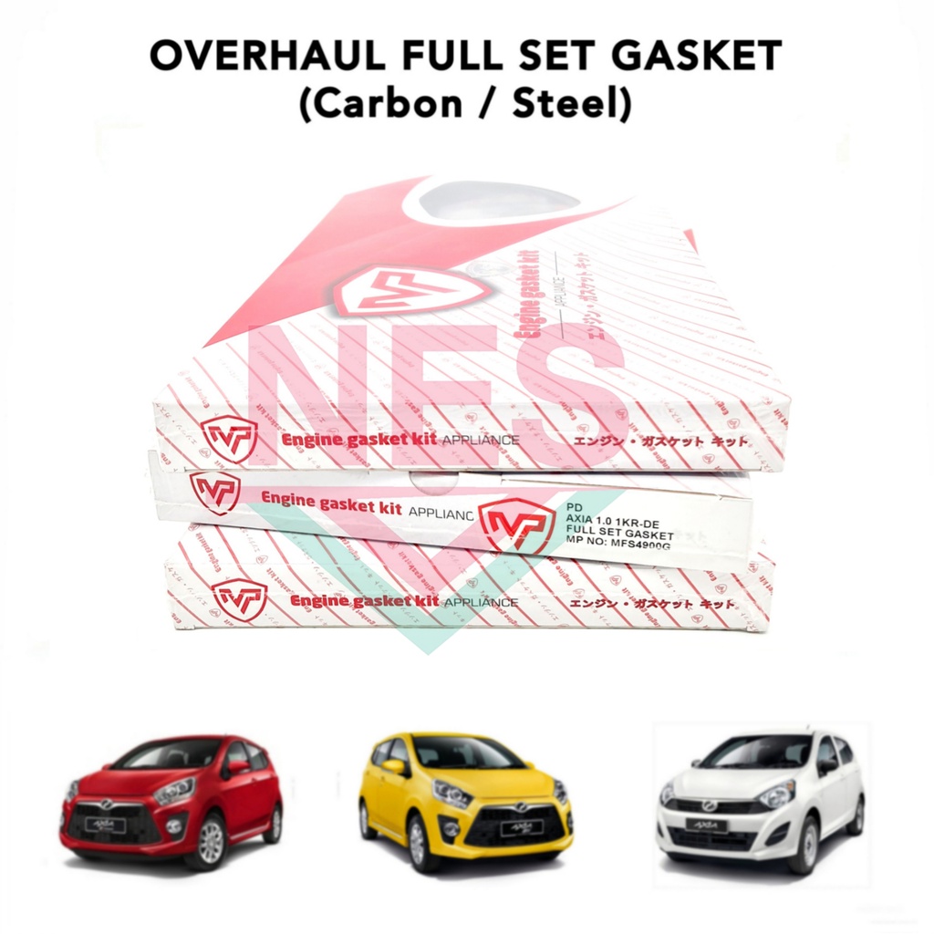 Overhaul Full Set Gasket (Carbon Graphite / Metal Steel) Perodua Axia 1 ...