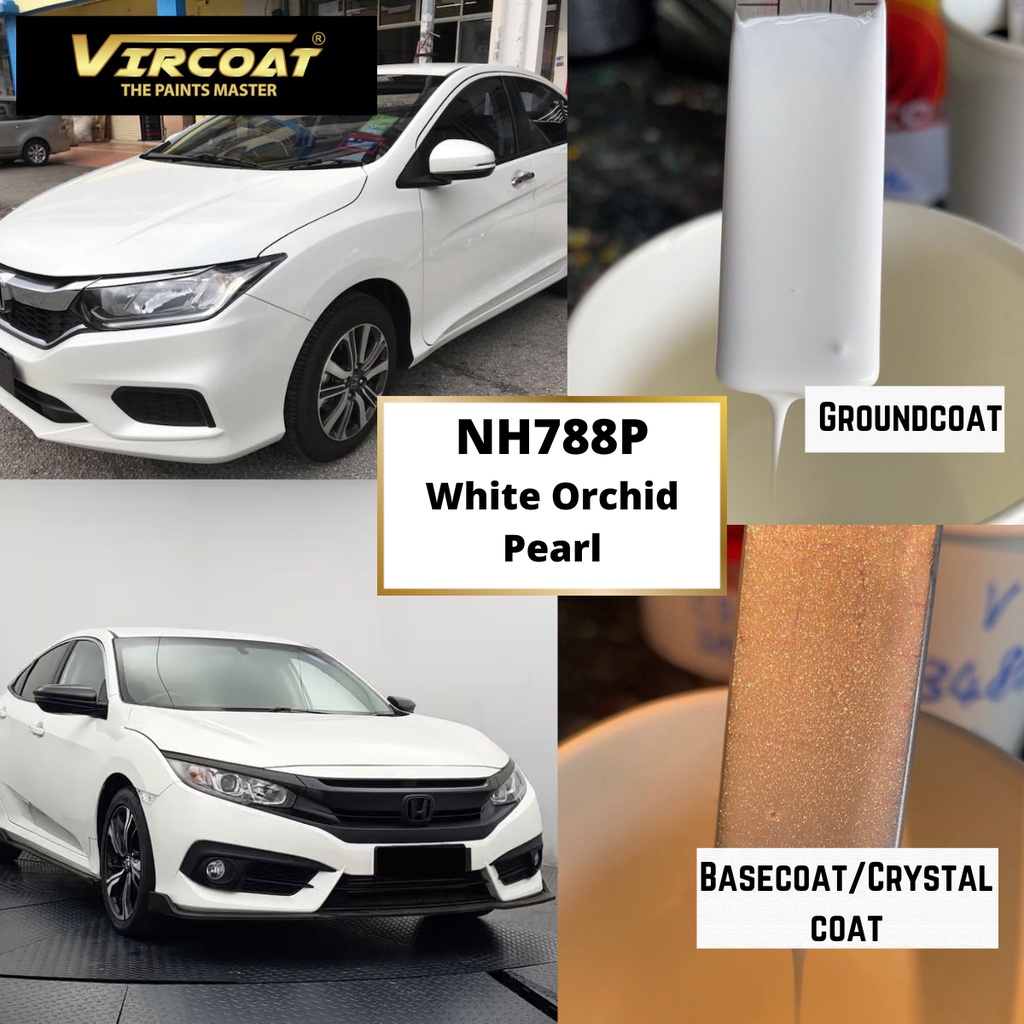 [Honda NH788P White Orchid Pearl] VIRCOAT Aerosol Spray Original Color Touch Up Paint /Cat 2K ...