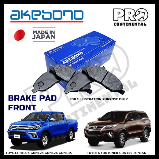 GENUINE AKEBONO TOYOTA HILUX REVO GUN125 GUN126 GUN135 FORTUNER GUN155 ...