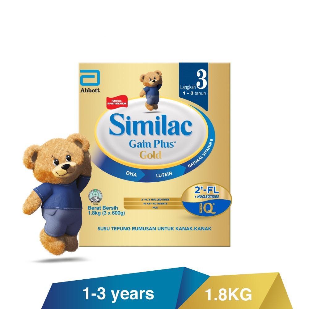 Similac Gain Plus Gold 1.8KG Step 3 (1- 3 Years Old) | Shopee Malaysia
