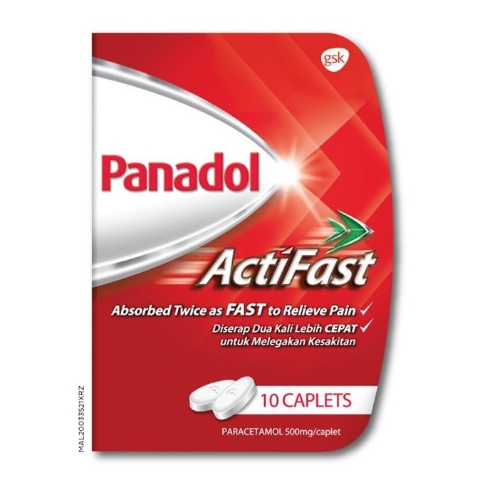 Panadol Actifast Tablet Paracetamol 500mg 10s 20s Caplet Each Tablet ...