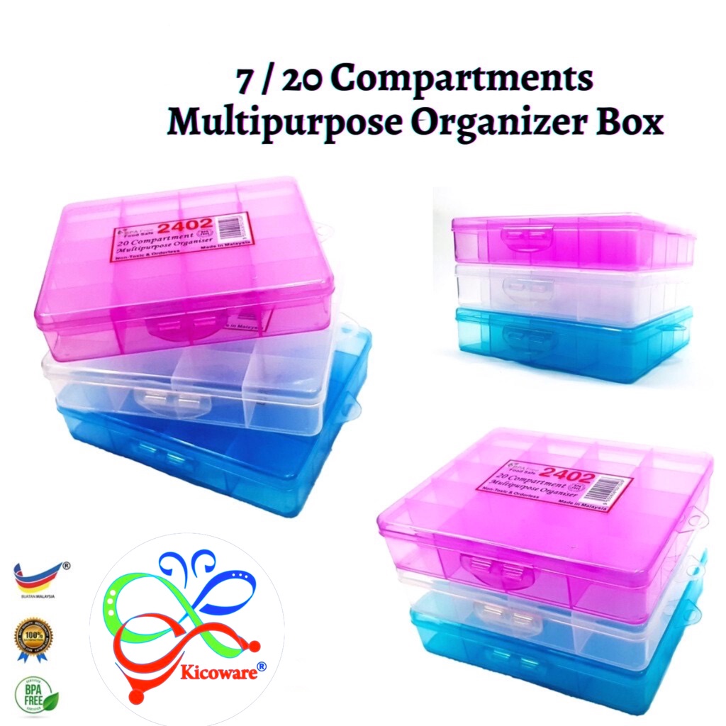 Multipurpose Organizer Box - 7 Compartments/ 20 Compartments Small ...