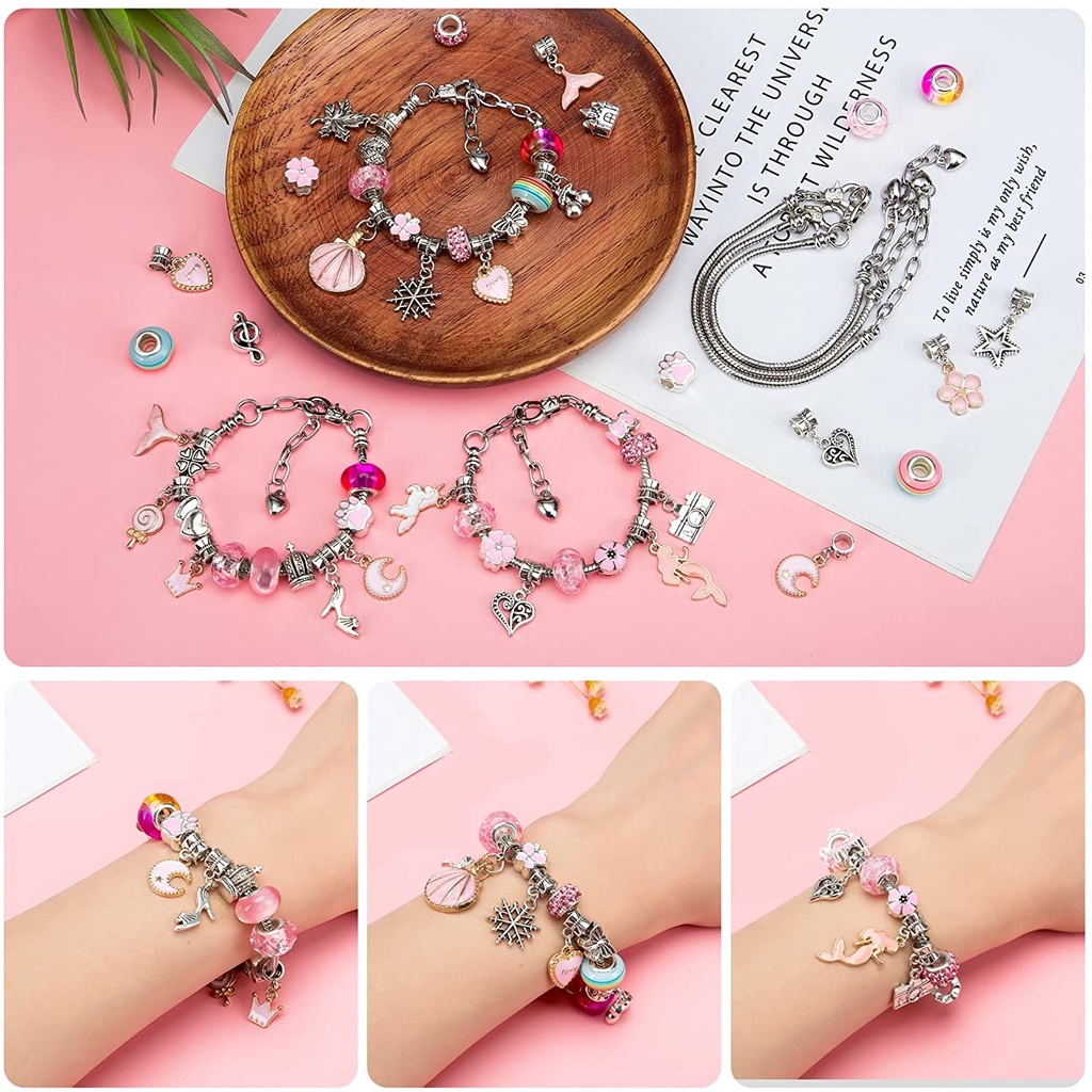 YY. (63pcs) DIY Beaded Bracelet Set with storage box, Handmade DIY ...