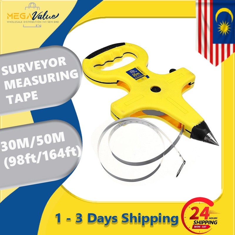 READY STOCK | 50M Surveyor Builder Fibreglass Measuring Tape Roll ...