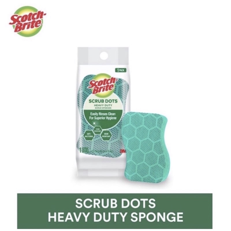 3M Scotch Brite Heavy Duty Scrub Dots Antibacterial Scrub Sponge ...