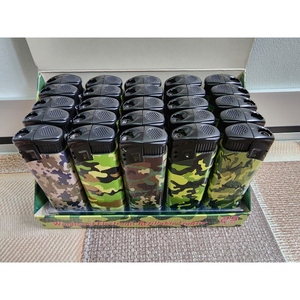 Camouflage Windproof Electronic Refillable Lighter / 防风打火机 / Penyamaran ...
