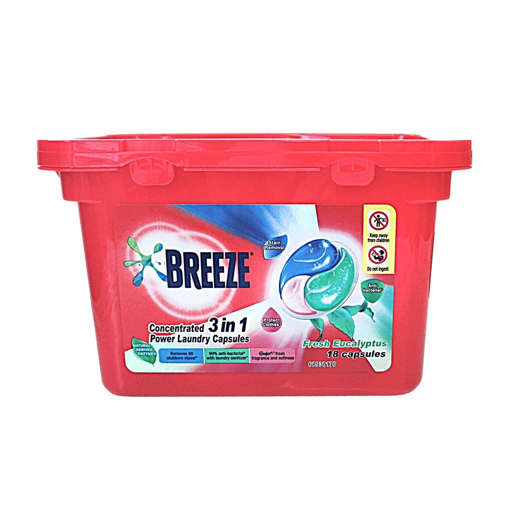 Breeze 3 in 1 Power Laundry Capsules ( Fresh Eucalyptus / Sakura ...