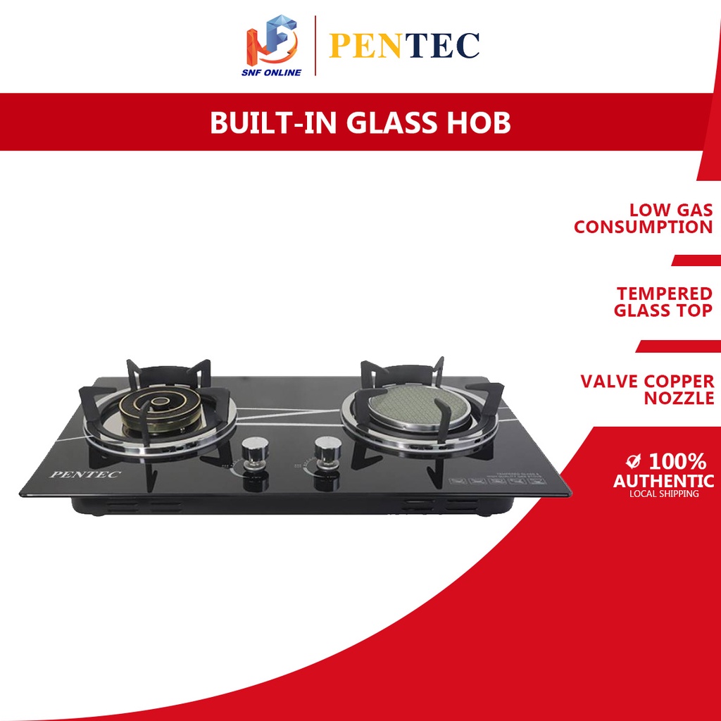 Pentec Hybrid Infared Burner Stove Tempered Glass Built-In Gas Cooker ...