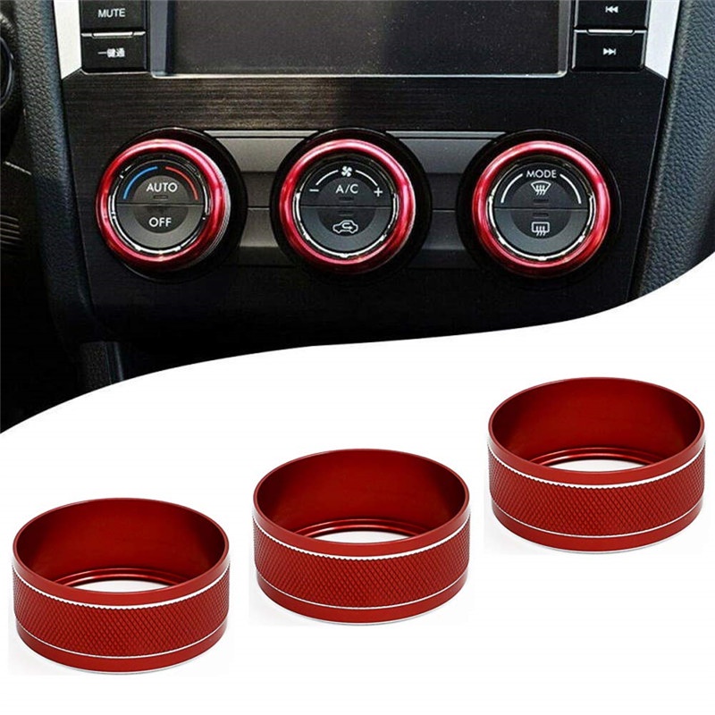 (3) Anodized Aluminum AC Climate Control Knob Ring Covers Button Switch ...