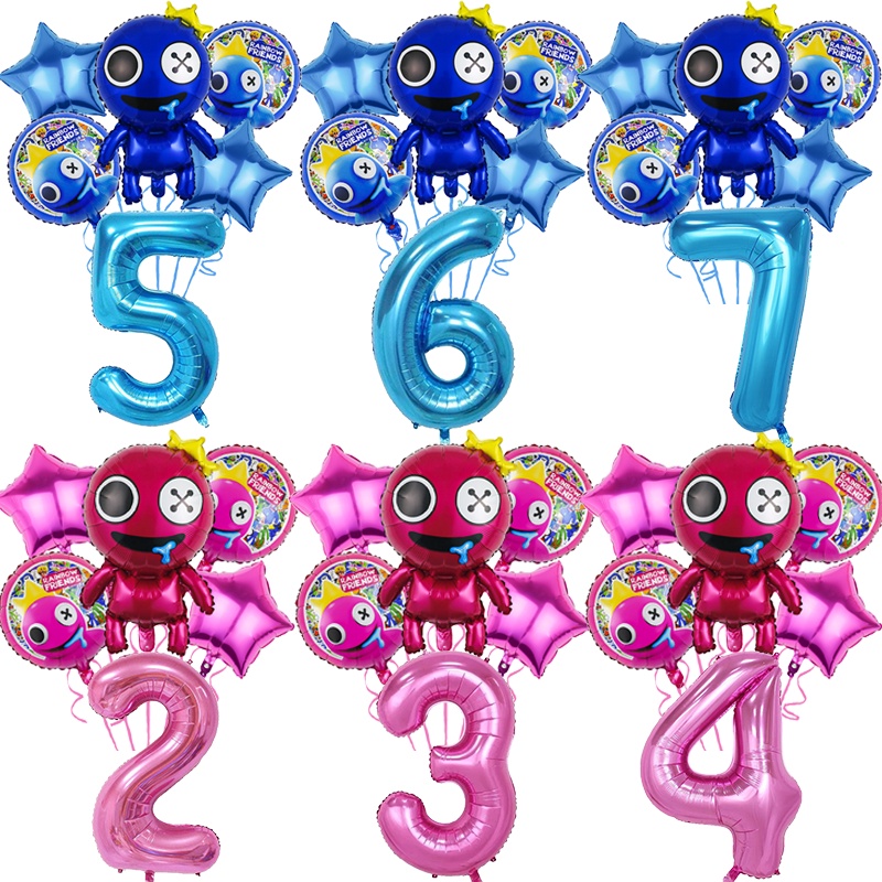 6pcs/set Roblox Rainbow Friends Cartoon Balloon Set Birthday Party ...