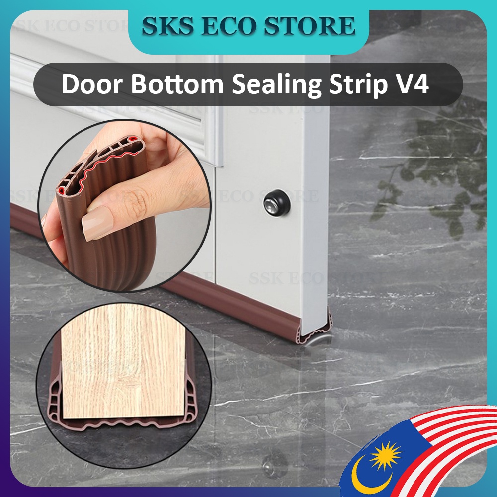 96cm PVC Door Seal Strip Dust Blocker Inserted Sealing Gap Bottom Seal ...