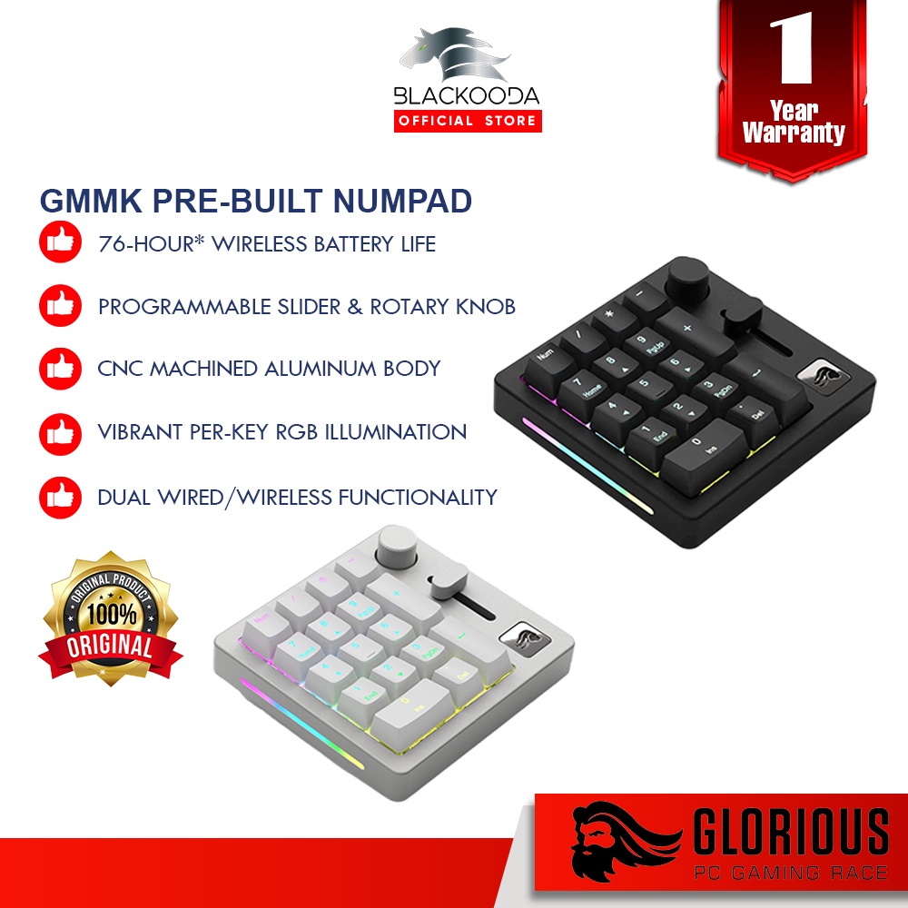 Glorious GMMK Pre-Built Numpad KEYBOARD (BLACK-WHITE) | Shopee Malaysia