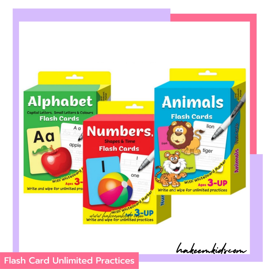 READY STOCK KAD IMBAS FLASH CARD ALPHABET NUMBERS ANIMALS WIPED CLEAN ...
