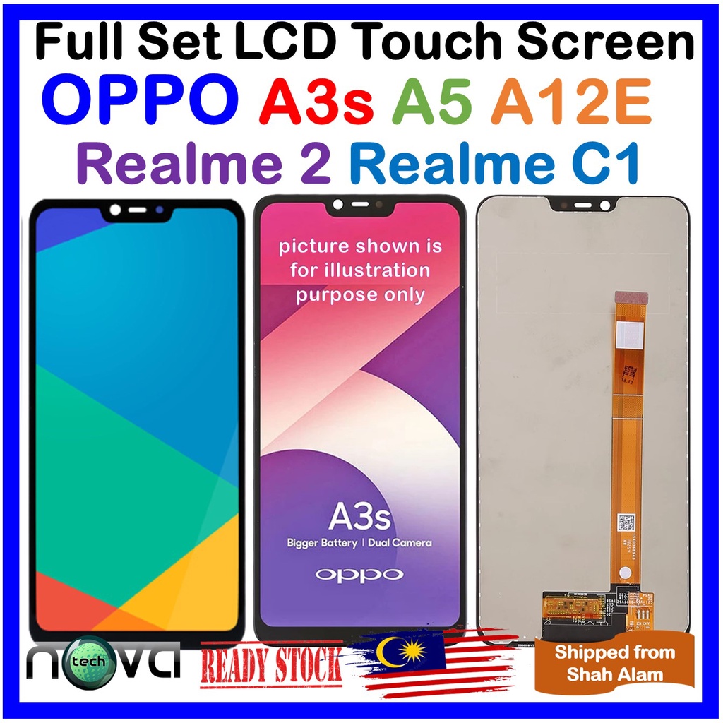 ORIGINAL NOVATECH Full Set LCD Touch Screen For OPPO A3s / OPPO A12E / Realme 2 / Realme C1 with ...