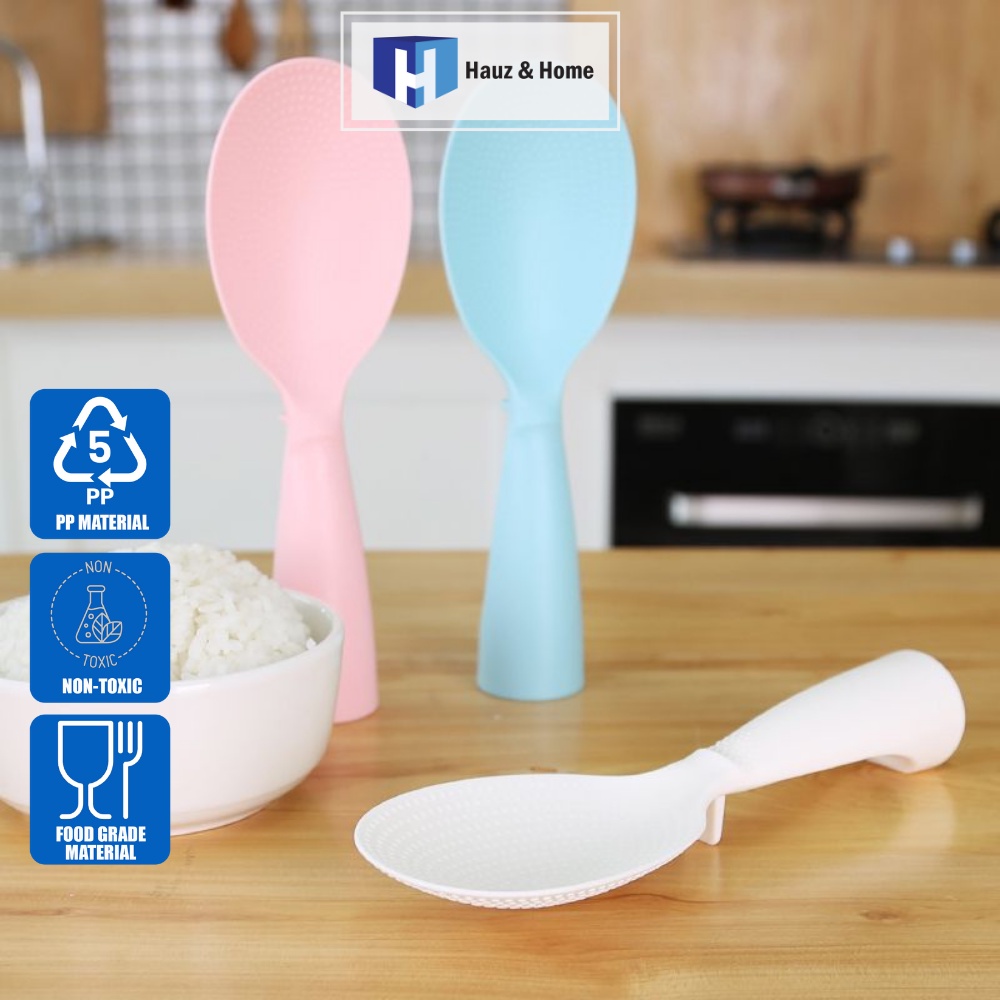 ZENXIN Colourful Silicone Rice Scoop Spoon Ladle Non-Stick, Food Grade ...