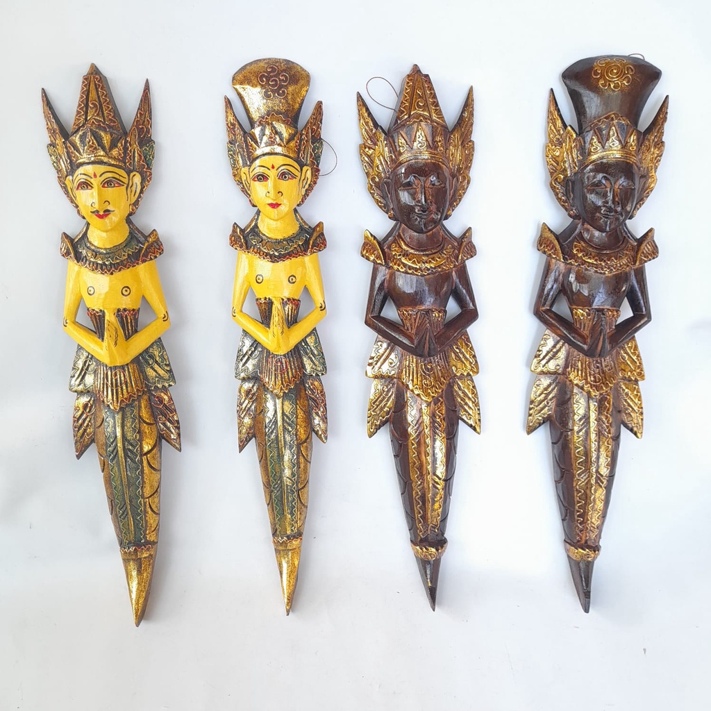 HIASAN DINDING KAYU Rama Sita Wood Carving Craft 80cm sinta shinta Wall ...