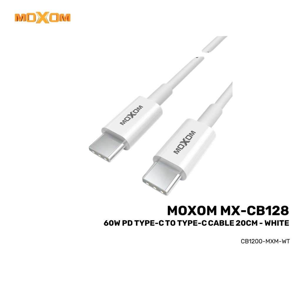 MOXOM MX-CB128 60W PD TYPE-C TO TYPE-C CABLE 20CM | Shopee Malaysia
