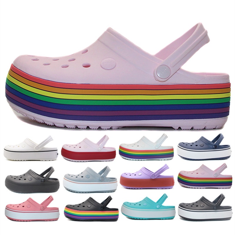 Original Crocs Women's shoes Lady sandals slippers thick bottom cute ...