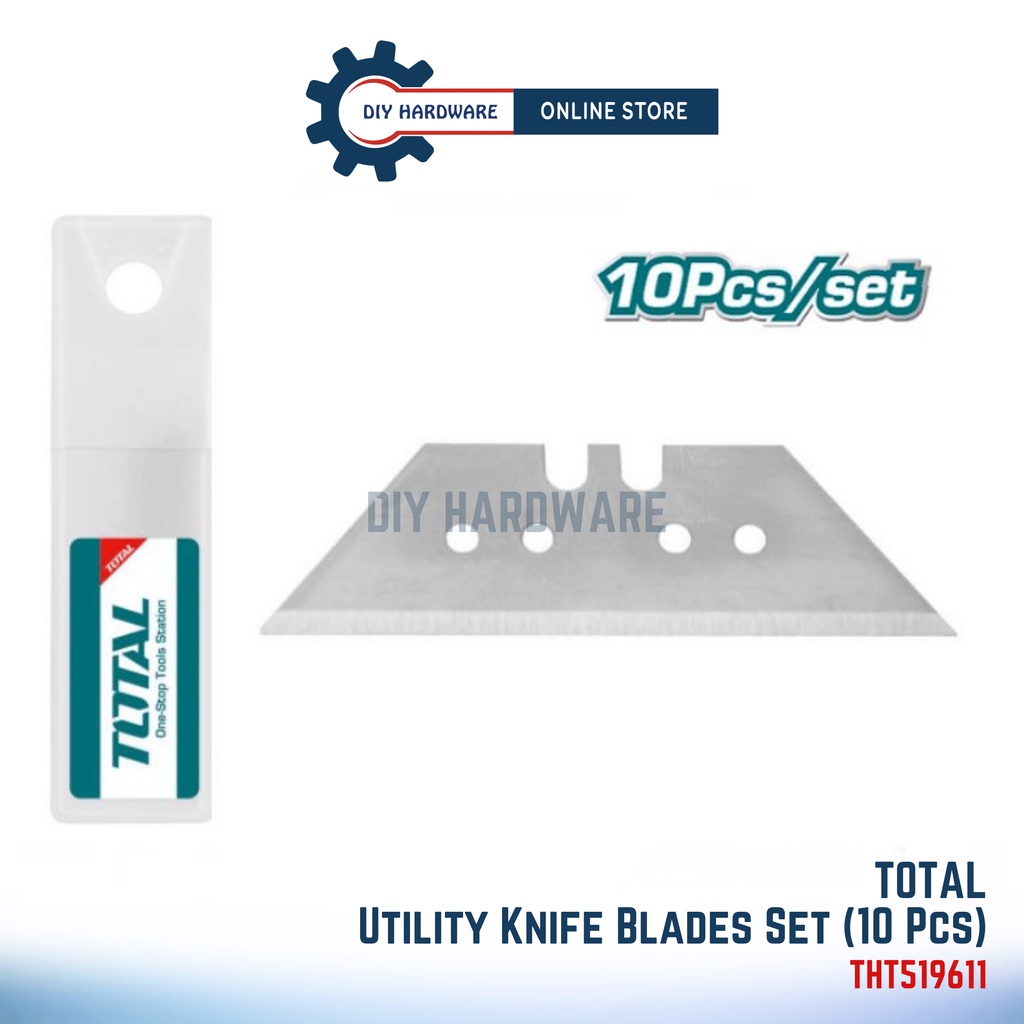 TOTAL Utility Knife Blades Set (10 Pcs) THT519611 | Shopee Malaysia