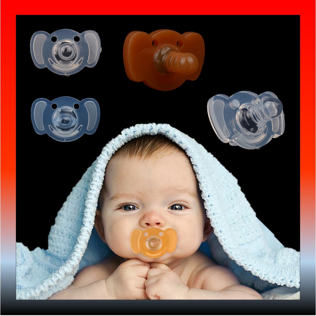 Orthodontic Newborn Pacifier Elephant Soft Silicone Puting Baby 0-3 ...