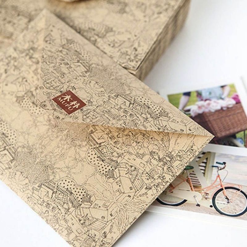 VINTAGE CRAFT BROWN ENVELOPE WITH DESIGN | Shopee Malaysia