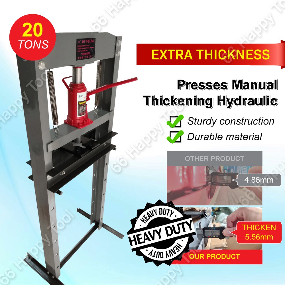 [EXTRA THICK STEEL] 20T Heavy Duty Shop Press 30-950mm Floor Manual ...