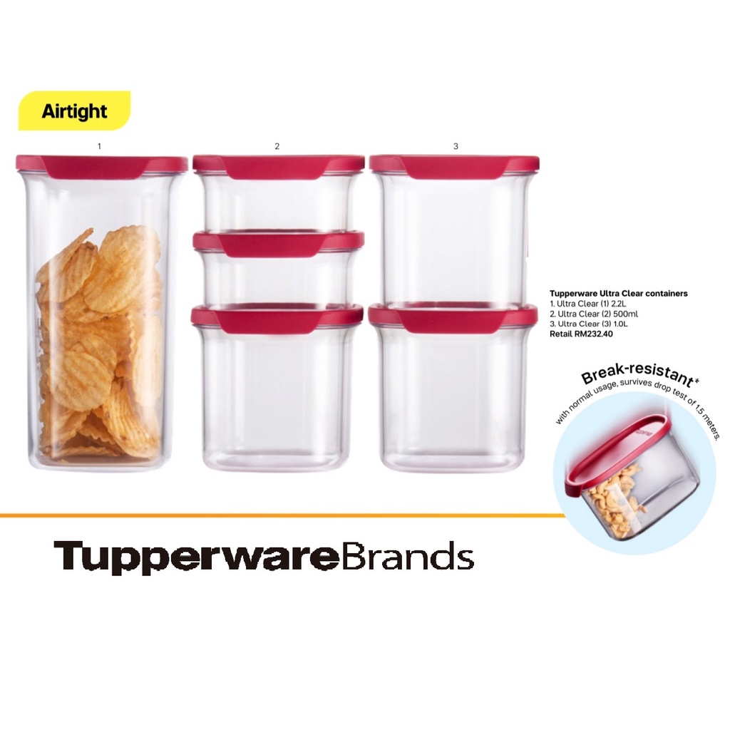 Tupperware Ultra Clear 6pc Set | Shopee Malaysia