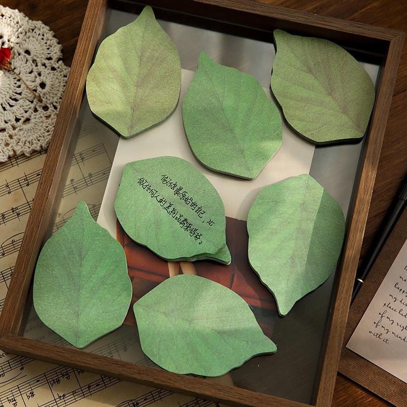 [Leaf Sticky Notes] Creative Message Notes Fresh Simulation Leaf Sticky ...