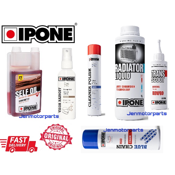 IPONE RADIATOR LIQUID COOLANT 1LITER GEAR OIL SPRAY VISOR RAINOFF 100ML ...