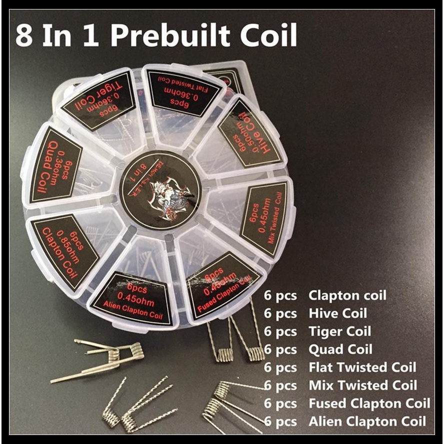 [Ship Today] Demon Killer 48pcs Coil 8 in 1 Clapton Coil platte twisted ...