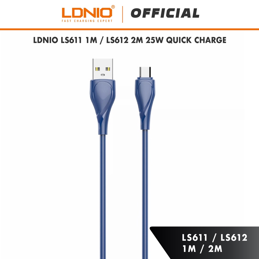 LDNIO LS611 1M / LS612 2M 25W Quick Charge Fast Charging Data Cable ...
